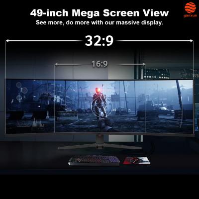 China Freesync 49 Inch Curved Monitor Ultra Wide Monitor 180HZ With 32:9 Aspect Ratio for sale