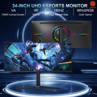 Quality 34 Inch Ultrawide Curved Monitor 144Hz 165Hz 180Hz Gaming Monitor With Full for sale