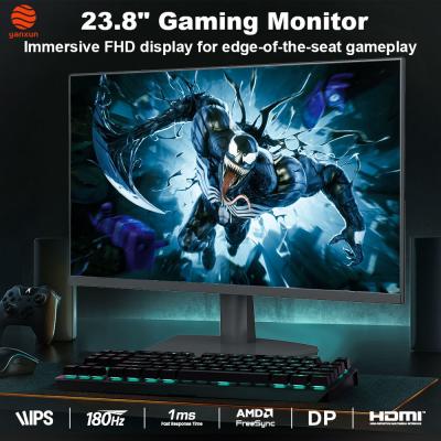 중국 블랙 컬러 23.8인치 게이밍 모니터 IPS 패널 180Hz RGB 조명 99% SRGB PC 모니터 판매용