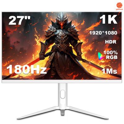 China Fixed bracket 27 inch 3840x2160 180Hz IPS gaming monitor 5ms GTG 99 percent sRGB FreeSync compatible eye care mode white for sale