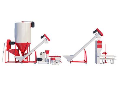 Cina 1 linea di produzione di Ton Per Hr Poultry Feed granulatore dell'alimentazione animale per l'azienda agricola in vendita