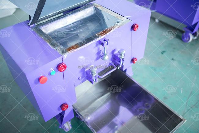 Plastic crusher in operation