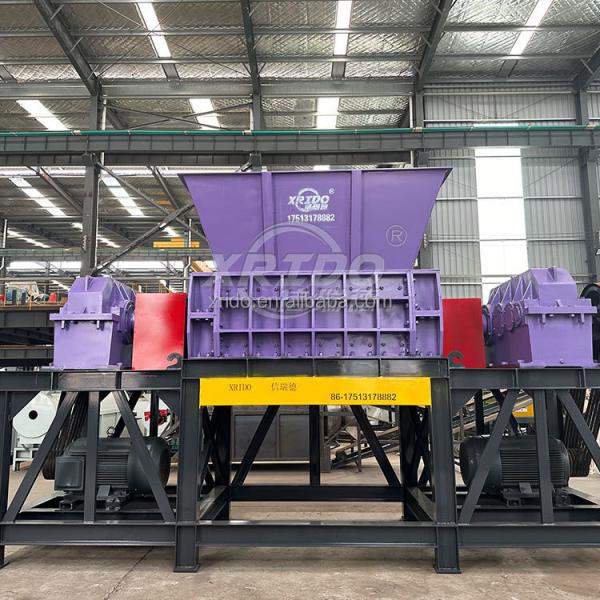 Quality High Efficiency Waste Shredder Machine Automatic Plastic Twin Shaft Shredder for sale