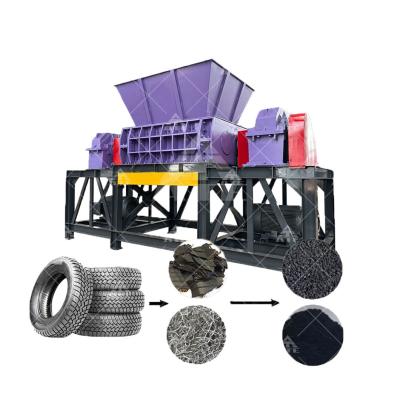 China Waste Truck Car Tire Tyre Recycle Recycling Machine Plant Line Double Shaft Tire Shredder for sale