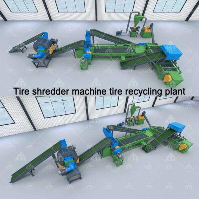 China 2t/D-3t/D Tyre Recycling Machine Tire Crusher Waste Rubber Tyre Shredder Machine for sale