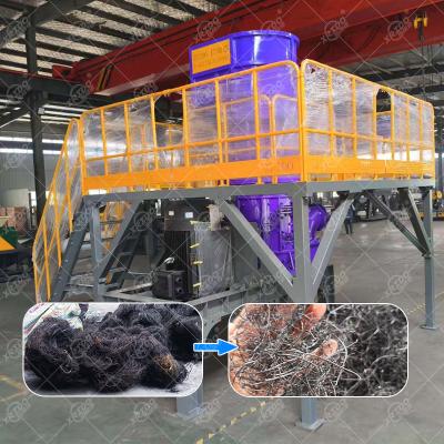 China Linea di triturazione del filo per pneumatici di pirolisi pneumatici di acciaio trituratore di fili di acciaio Pre trituratore di scarti di acciaio for sale