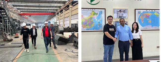 Customer inspecting equipment