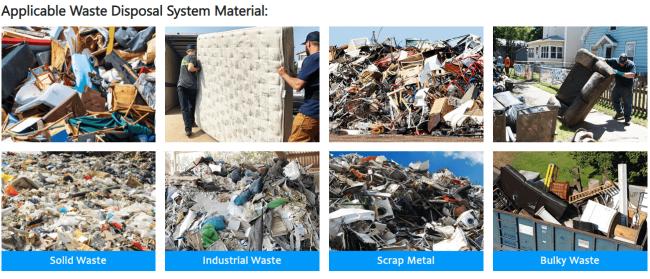 Various materials processed by the shredder