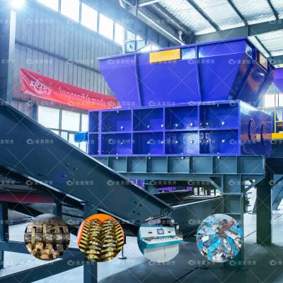 China Fully Automatic Double Shaft Metal Shredder with 500×480 mm Feed Inlet 2800×1300×1850 mm Size and 200 mm Blade Diameter for sale