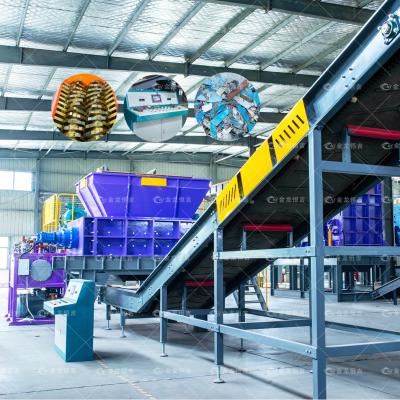 China 90 kW Power 20100 kg Weight Double Shaft Metal Shredder with 9CrSi/D2/SKD-11 Blades for Scrap Metal Recycling for sale