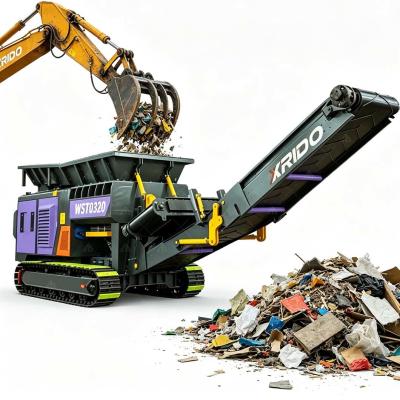 China Crawler Mobile Shredder Machine with Double Shaft Design for High Efficiency Shredding and Quiet Operation for sale