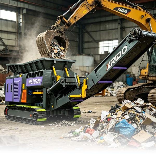 Quality Double Shaft Design High Efficiency Tracked Mobile Shredder Machine with Customizable Solutions for sale