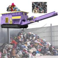China Tracked Mobile Shredder Machine High Torque 2 Shaft for Construction Waste Wood Tire Recycling for sale