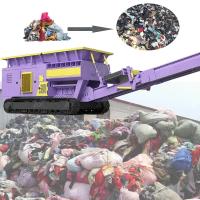 China Tracked Mobile Shredder 2000kg/h Dual Shaft Waste Processing Machine for Construction and Municipal Solid Waste for sale