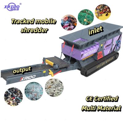 China 55 Kw Power Double Shaft Design High Efficiency Low Energy Consumption Tracked Mobile Shredder for Waste Processing for sale