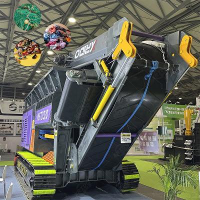 China 55 Kw Power Double Shaft Design High Efficiency Low Energy Consumption Tracked Mobile Shredder for sale