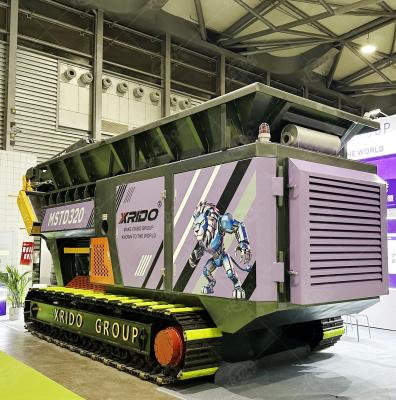 China 55 Kw Power Tracked Mobile Shredder with Double Shaft Design for High Efficiency Low Energy Consumption Waste Processing for sale