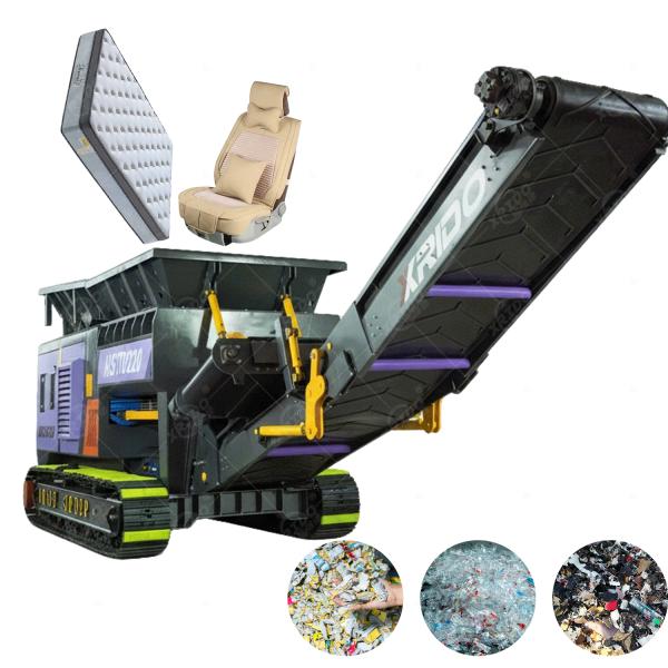 Quality 55 Kw Power Double Shaft Design Tracked Mobile Shredder with High Efficiency Low Energy Consumption for Waste Processing for sale