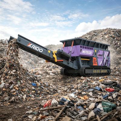 China 55 Kw Power Double Shaft Design High Efficiency Low Energy Consumption Tracked Mobile Shredder for Waste Processing for sale