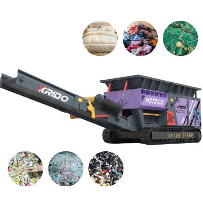 China 55 Kw Power Double Shaft Design High Efficiency Low Energy Consumption Tracked Mobile Shredder for Waste Processing for sale