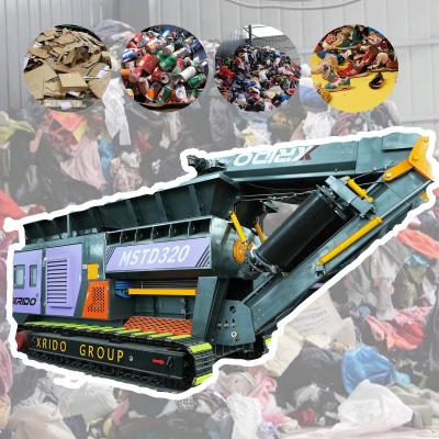 China 55 kW Power Double Shaft Design Mobile Shredder with 360° Steering for Efficient Waste Processing for sale