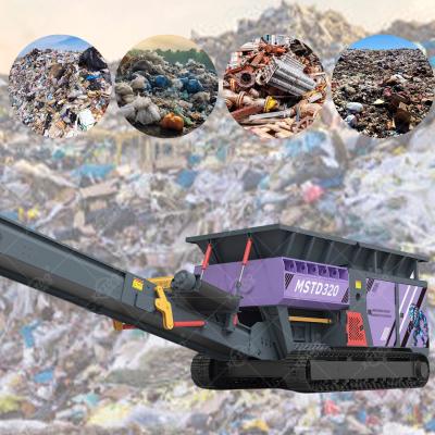 China Tracked Mobile Shredder with 360° Steering 55 kW Power and Double Shaft Design for Industrial Waste for sale
