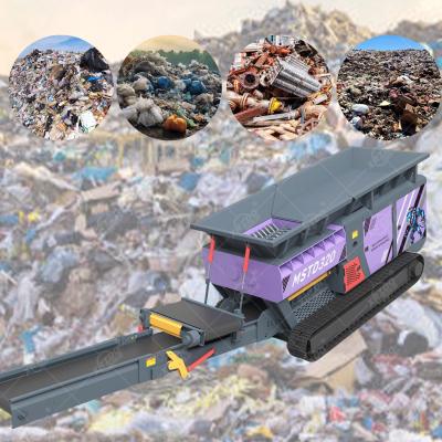 China 55 kw Power Double Shaft Design Tracked Mobile Shredder with 360° Steering for Efficient Waste Processing for sale