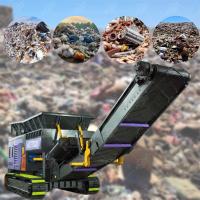 China 55 kW Double Shaft Crawler Mobile Shredder 360 Degree Steering for Municipal Solid Waste Processing for sale