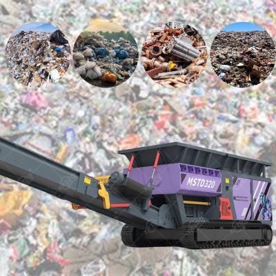China 55 kw Power Double Shaft Design 360° Steering Tracked Mobile Shredder for Bulky Waste for sale