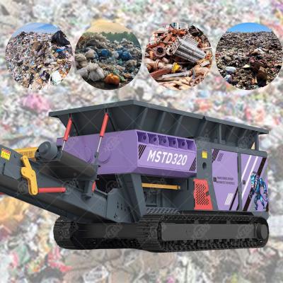 China 55 kW Power Double Shaft Design Crawler Shredder with 360° Steering for Efficient Waste Processing for sale