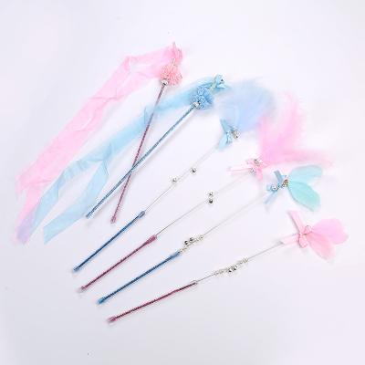 China Wechselwirkende Feder-Cat Pet Toys Wand Plastic-Fee Cat Teaser Stick zu verkaufen