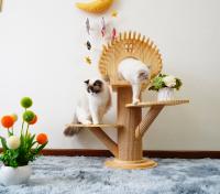China Elegant Wooden Cat Climbing Tree House Multi Level Activity Tower With Scratching Posts for sale