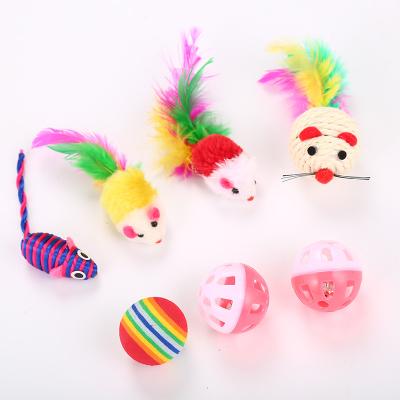 China 20 Pcs Cat Toys Kitten Toys Assorted Cat Tunnel Feather Teaser Wand Fish Fluffy Mouse Mice Balls and Bells Toys for Cat for sale