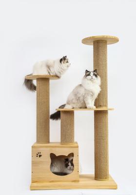 Cina Letto di legno di lusso di aumento dell'animale domestico delle scale del ODM & dell'OEM Cat Climbing Tree Furniture Safety in vendita