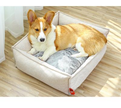 China Duurzame In te ademen Rechthoek die Comfortabel Huisdierenbed voor Grote Middelgrote Kleine Honden slapen Te koop
