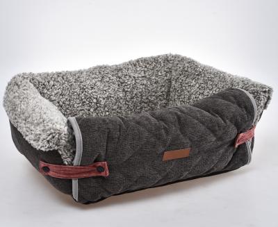 China De Afneembare Grey Dog Sofa Cushion With Verwijderbare Mat van Flip Cover Comfortable Pet Bed Te koop