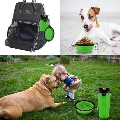 Cina Bottiglia di acqua all'aperto dell'acqua del cane portatile verde dell'erogatore per i cani che camminano escursione in vendita