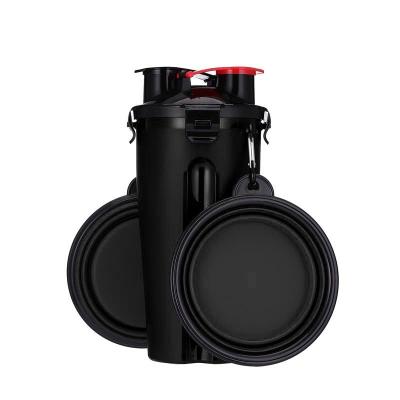 China Van het de FlessenVoedsel voor huisdieren van het hondwater Container 2 in-1 met Opvouwbare Hondkommen Te koop