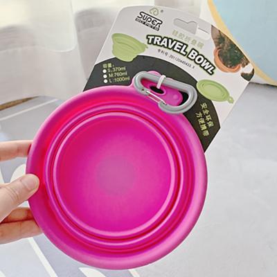 China 365ml 685ml Silicone Collapsible Dog Water Bowl For Outdoor Activities for sale