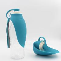China Foldable Leaf Shape 580ML Silicone Dog Water Bottle Leak Proof for sale