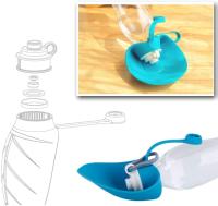 China Foldable Leaf Shape 580ML Silicone Dog Water Bottle Leak Proof for sale