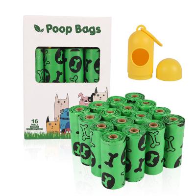 Cina La poppa biodegradabile del cane 100 insacca 16 Rolls BSCI con le borse stimate della poppa del cane della terra dell'erogatore in vendita