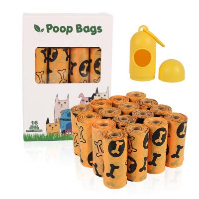 Cina La poppa biodegradabile del cane 100 insacca 16 Rolls BSCI con le borse stimate della poppa del cane della terra dell'erogatore in vendita