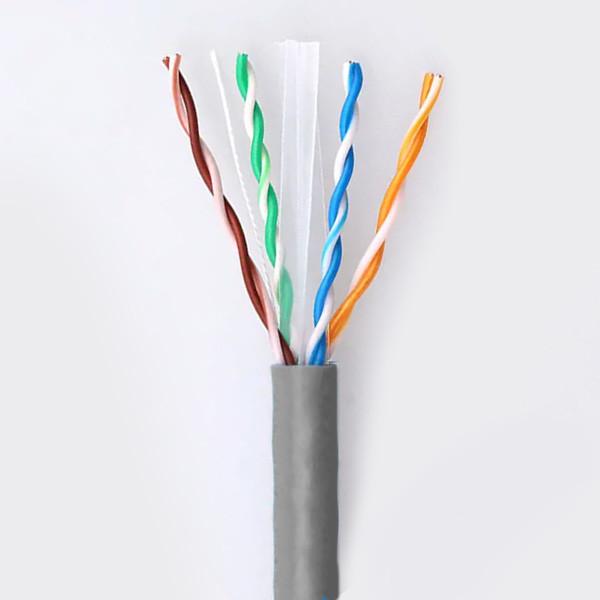 Quality Unshielded UTP High Speed CAT6 Cable 23AWG 4P Solid Grey 500ft 1Gbps 250MHz for sale