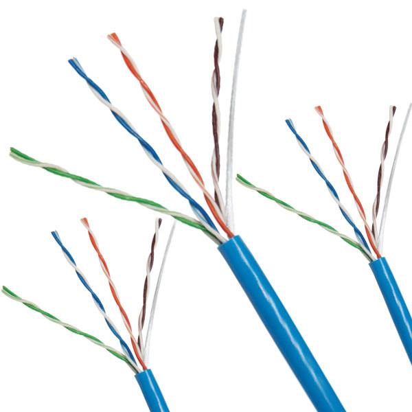 Quality CMR 24AWG UTP CAT5E Cable PVC 100MHz Cat5e Plenum Blue 1000 Feet for sale