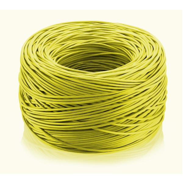 Quality CAT6 1000FT Unshielded Ethernet Cable 23AWG 4P Solid Yellow PVC for sale