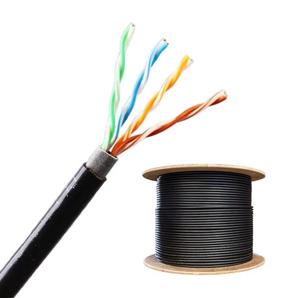 Quality 24AWG Cat5e 1000Ft UTP Outdoor PVC+LDPE Plenum Cable Solid Copper for sale