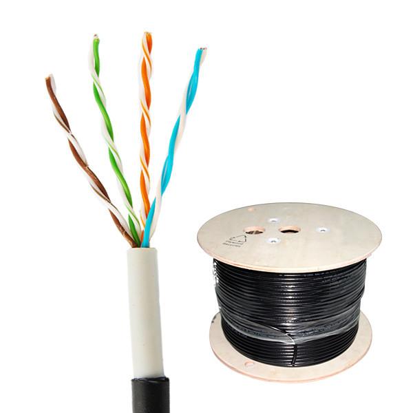 Quality UTP Cat 5e Lan Cable Outdoor Network Cable Solid 24AWG PE+PVC Waterproof 1000FT for sale