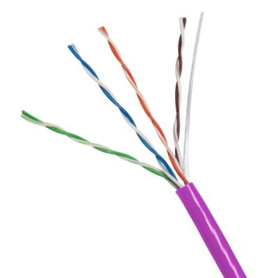 Quality 0.48mm Purple 1000FT Cat UTP 5e Network Cable 24AWG 100MHz Solid for sale