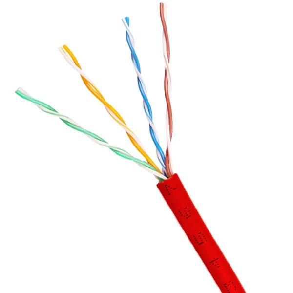 Quality UTP High Speed Cat 5E Internet Cable 1000Ft 0.5mm 100MHz Red PVC Pass Fluke Test for sale